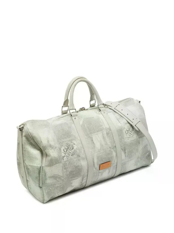LOUIS VUITTON Keepall Bandoulière Damier Salt Luggage - White