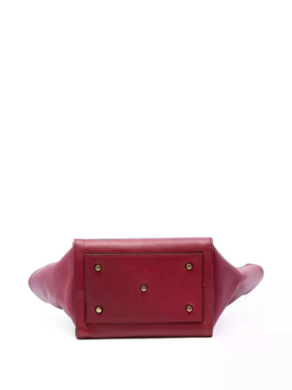 Celine Leather Tie Tote Bag - Red