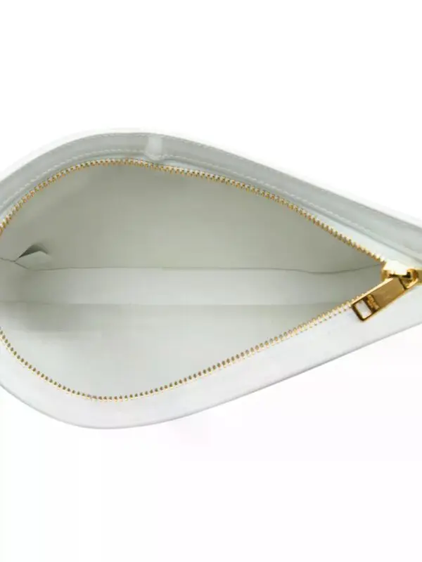 Celine 2023 Medium Shiny Calfskin Croque Shoulder Bag - White