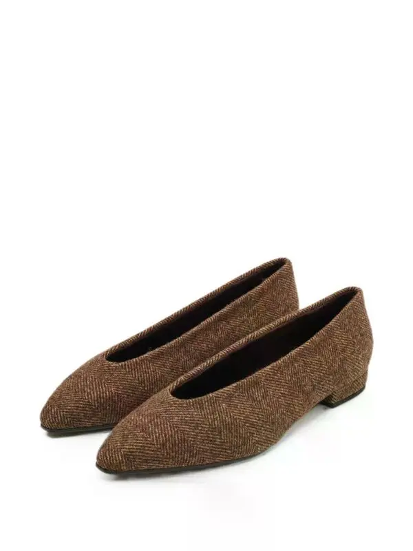 Loro Piana Rebecca Chevron Ballet Flats - Brown