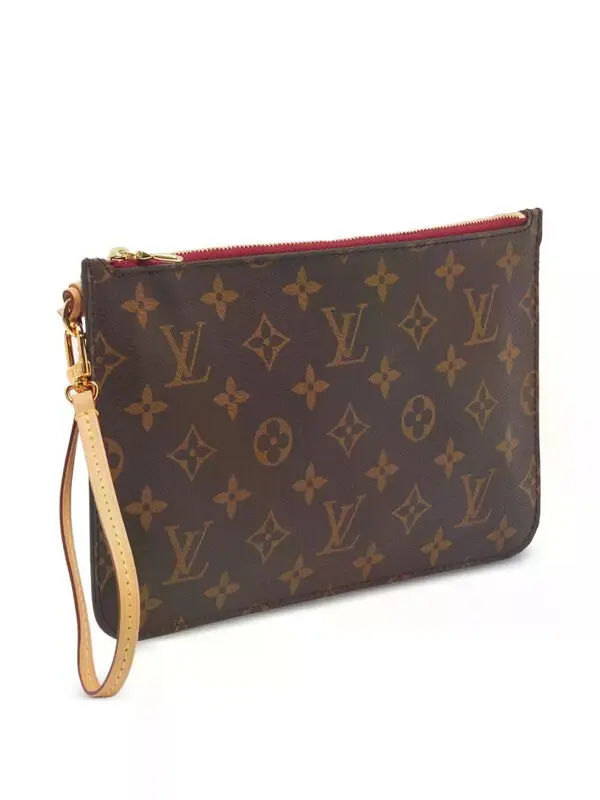 LOUIS VUITTON 2014 Neverfull Monogram Clutch Bag - Brown