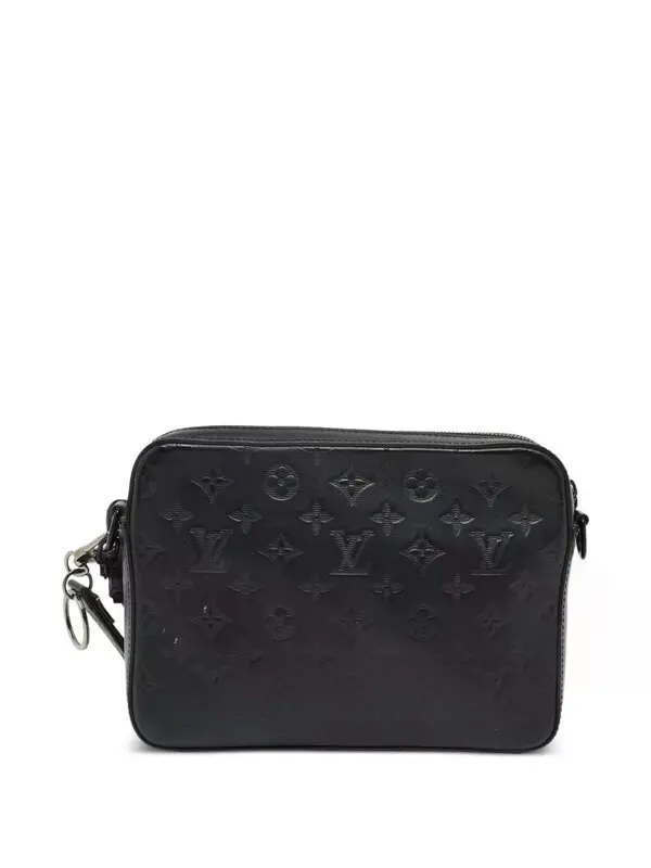 LOUIS VUITTON Monogram Shadow Clutch Bag - Black