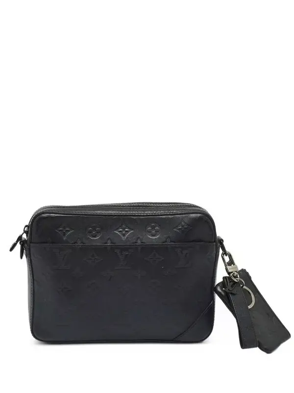 LOUIS VUITTON Monogram Shadow Clutch Bag - Black