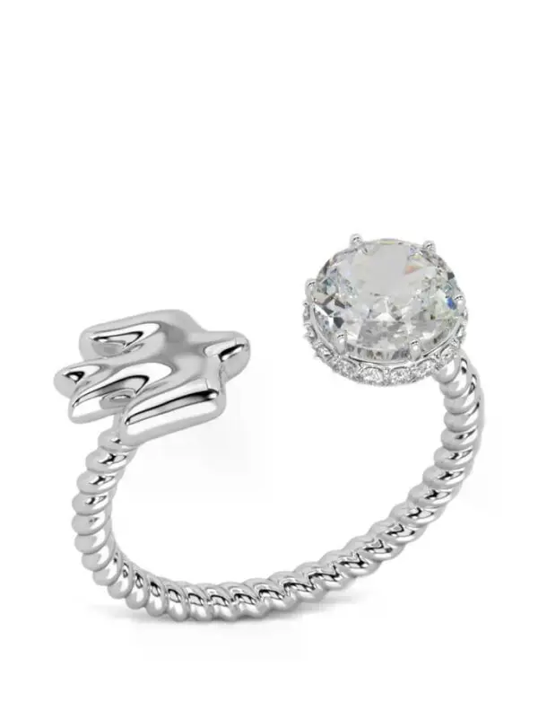 SOLO FOR DIAMONDS Diamond-embellished Open Ring With Bird Motif