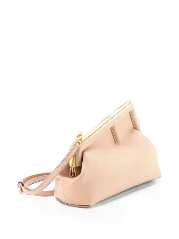 Fendi First Bag Leather Small Clutch Bag - Neutrals