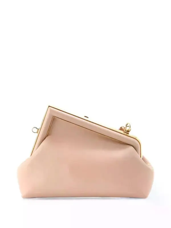 Fendi First Bag Leather Small Clutch Bag - Neutrals