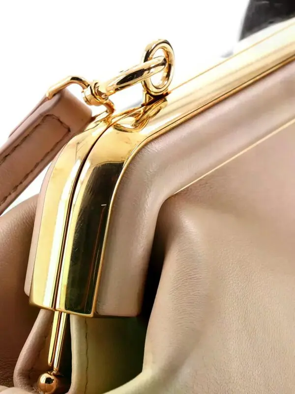 Fendi First Bag Leather Small Clutch Bag - Neutrals