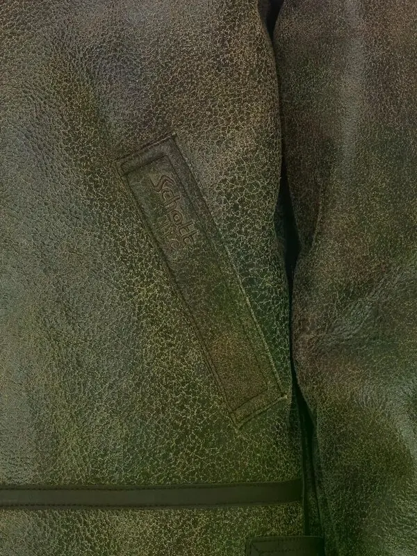 SCHOTT Shearling-lined Leather Biker Jacket