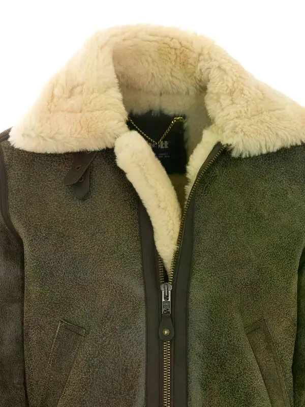 SCHOTT Shearling-lined Leather Biker Jacket