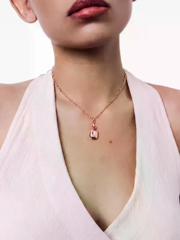 DI VOLPE Milano Ruby-embellished Hand Pendant Necklace