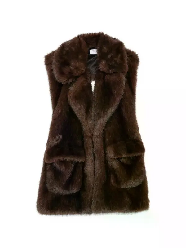 LE SULLY STUDIO Faux-fur Panelled Longline Jacket