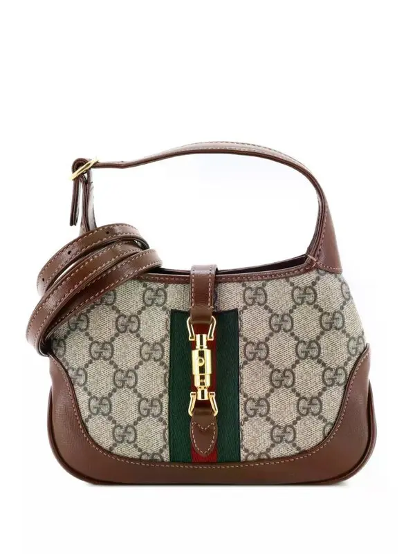 Gucci Jackie 1961 Gg Coated Canvas Mini Hobo Bag - Brown
