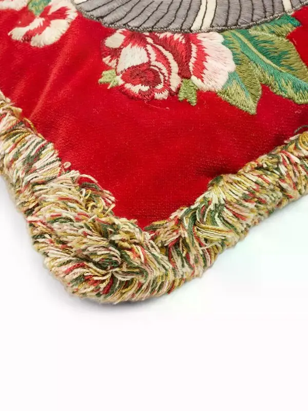 Gucci Kingsnake Fringed Velvet Cushion