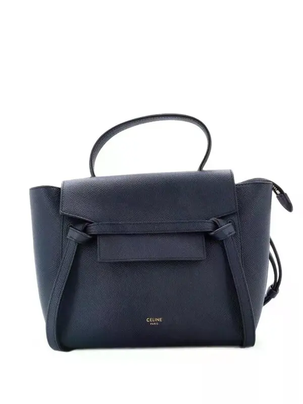 Celine Belt Bag Textured Leather Nano Shoulder Bag - Blue