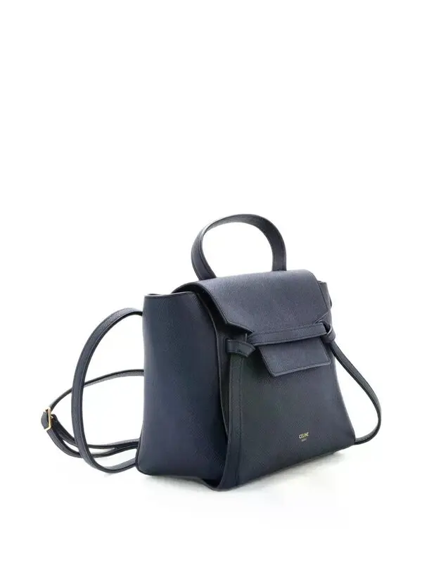 Celine Belt Bag Textured Leather Nano Shoulder Bag - Blue