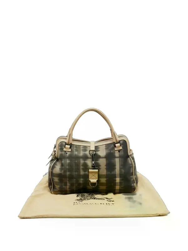 Burberry Smoked Check Double-zip Satchel Bag - Grey