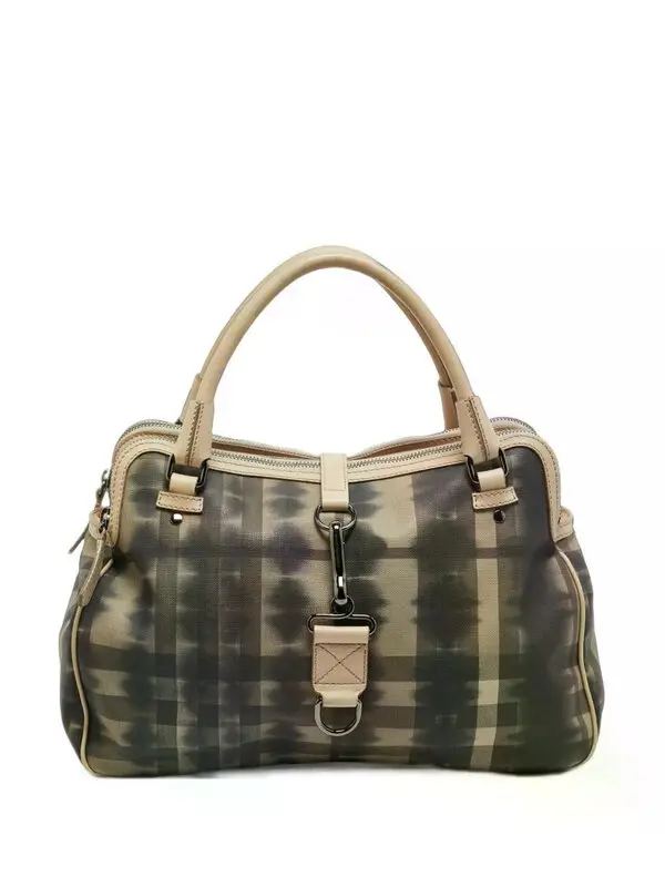 Burberry Smoked Check Double-zip Satchel Bag - Grey