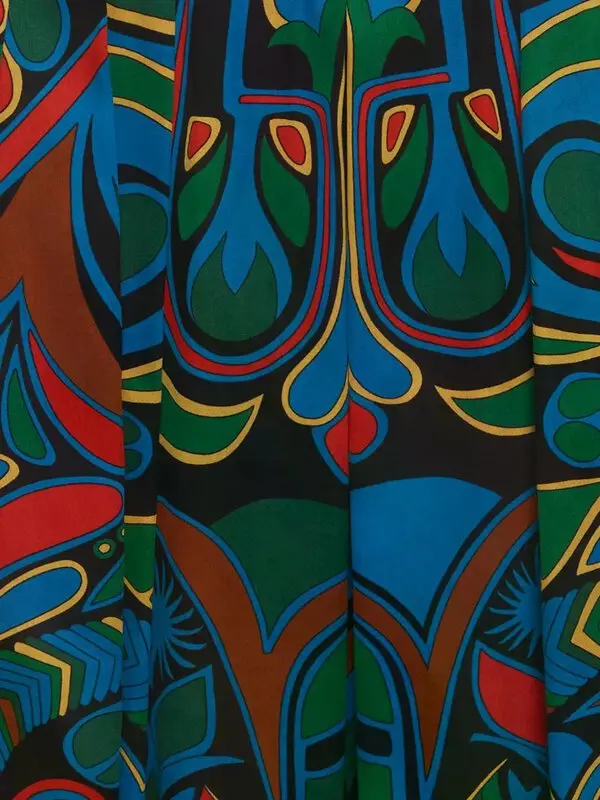 Hermès Printed Pleated Midi Skirt