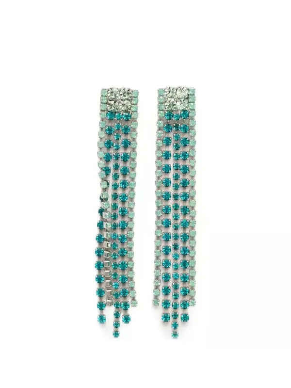 FORTE_FORTE Glass Embellished Fringe Drop Earrings