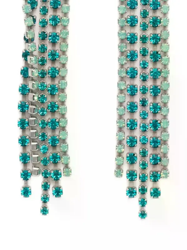 FORTE_FORTE Glass Embellished Fringe Drop Earrings