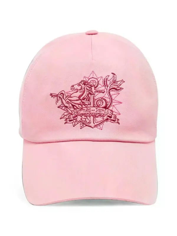 Hermès Embroidered Cap - Pink