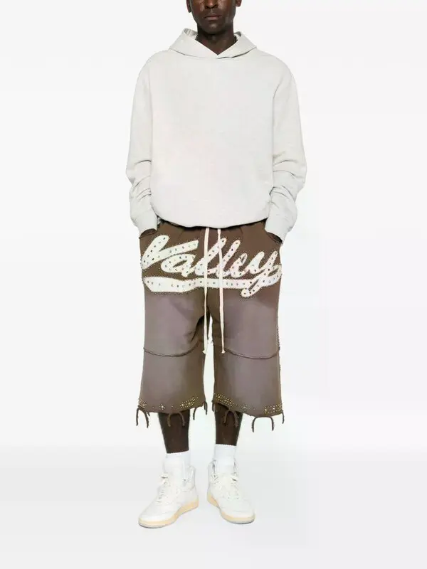 VALE FOREVER Embellished Logo-patch Shorts