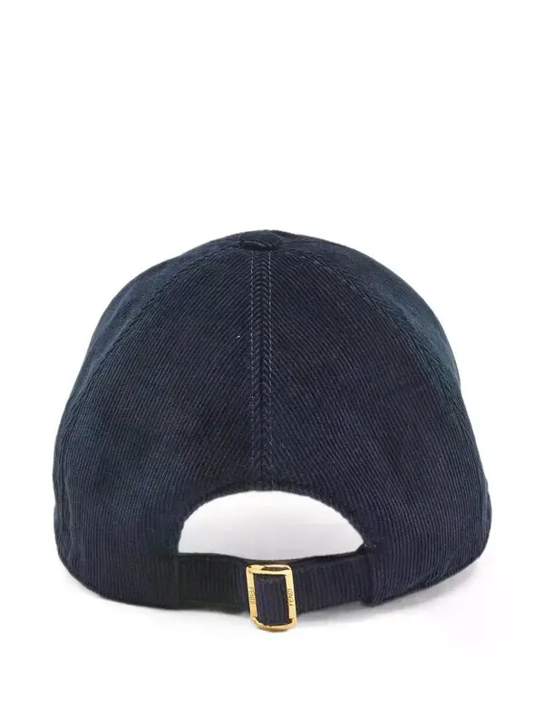 Fendi Logo-embroidered Corduroy Baseball Cap - Blue