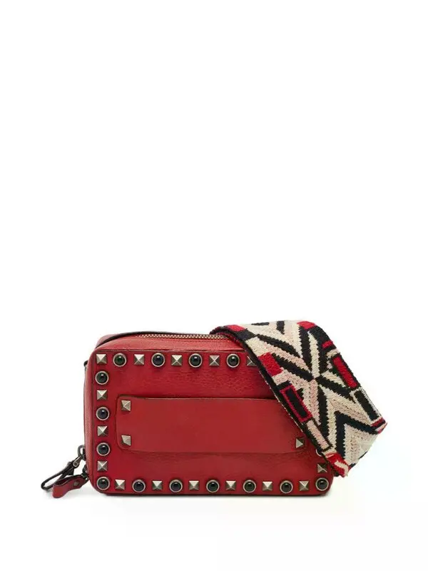 Valentino Garavani Rolling Rockstud Crossbody Bag - Red