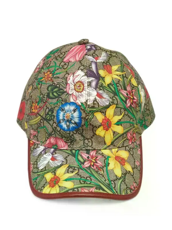 Gucci Claudia Floral-print Baseball Cap - Neutrals