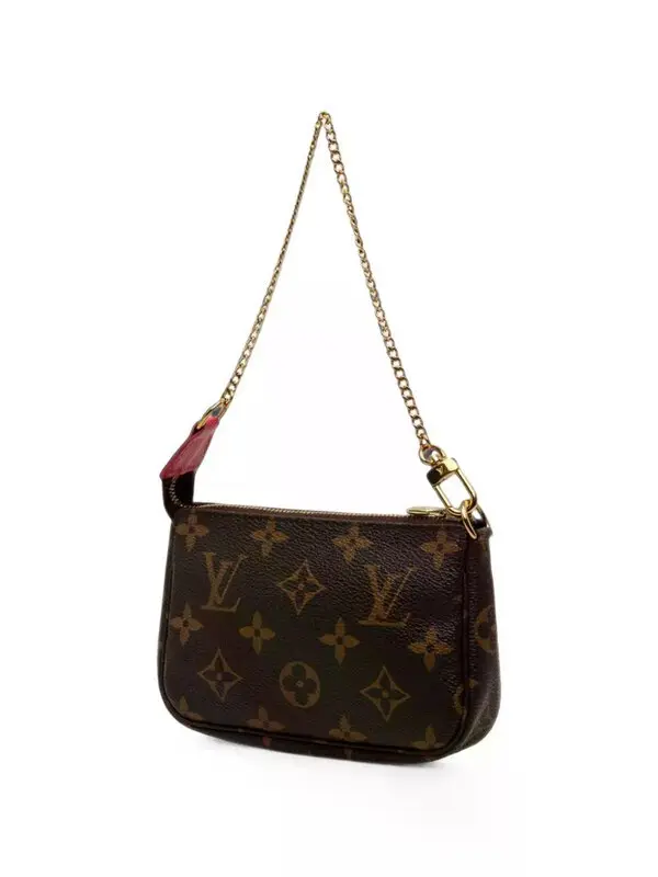 LOUIS VUITTON 2019 Monogram Christmas Animation Mini Courchevel Pochette Accessories Handbag - Brown