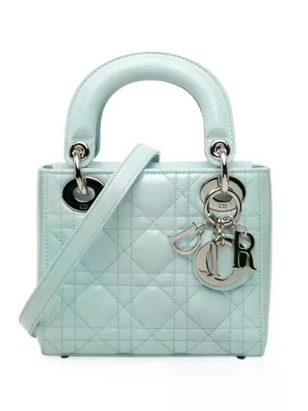 Dior 2014 Mini Patent Cannage Lady Satchel - Blue