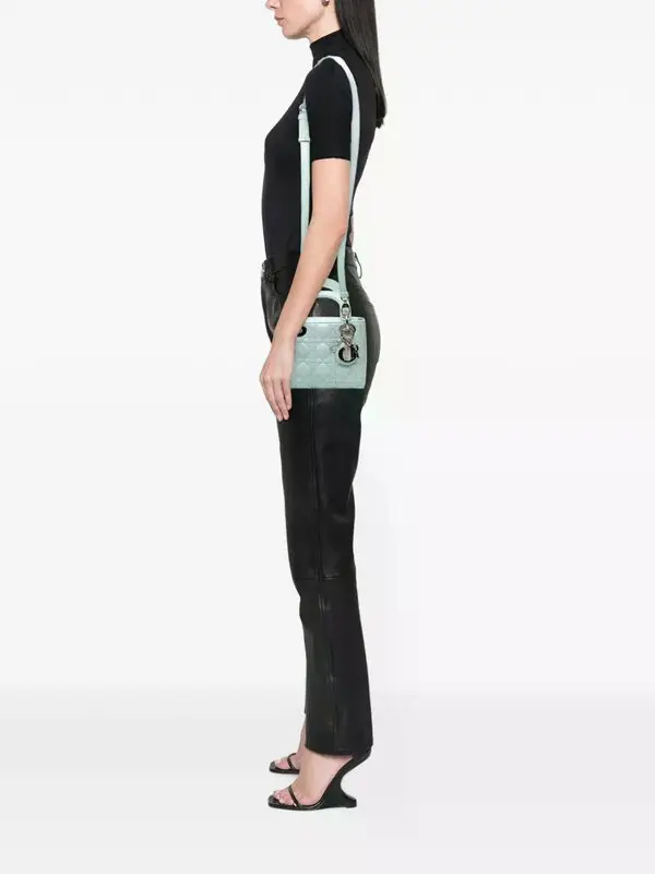 Dior 2014 Mini Patent Cannage Lady Satchel - Blue