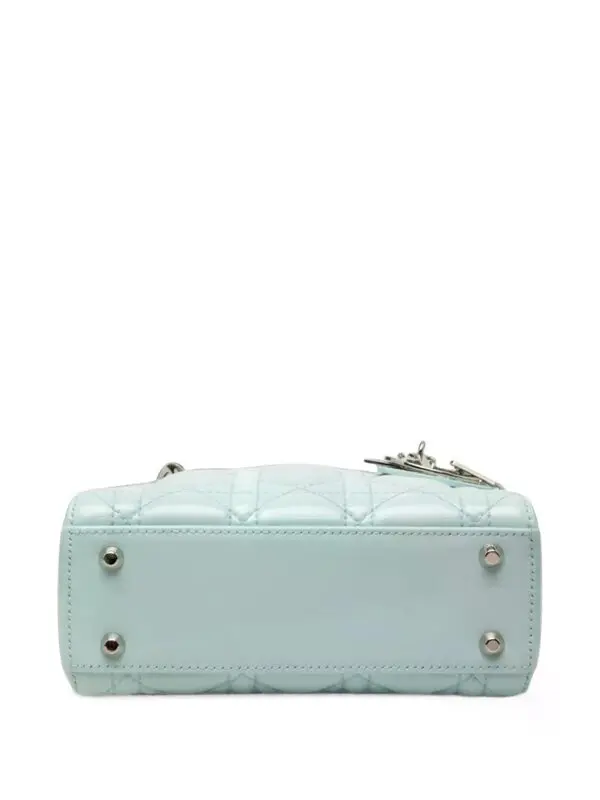 Dior 2014 Mini Patent Cannage Lady Satchel - Blue