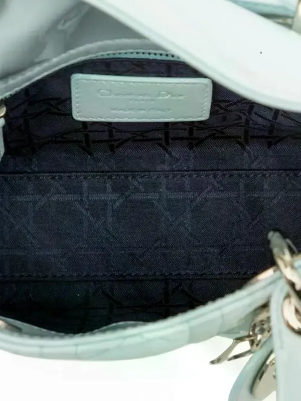 Dior 2014 Mini Patent Cannage Lady Satchel - Blue
