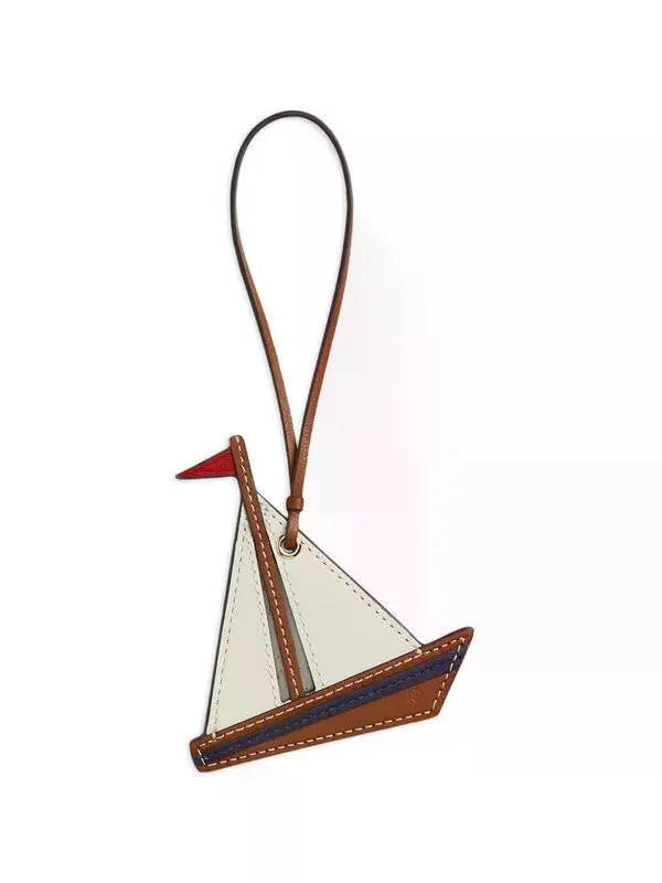Ralph Lauren Sailboat Leather Bag Charm - Neutrals