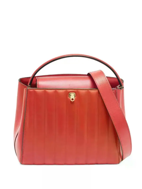VALEXTRA Brera Quilted Tote Bag - Red