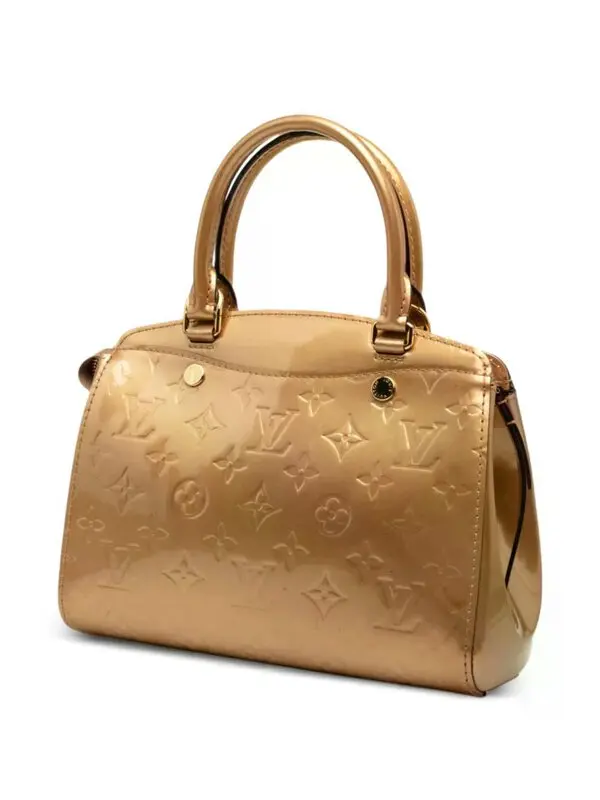 LOUIS VUITTON Monogram Vernis Brea Pm Satchel - Gold
