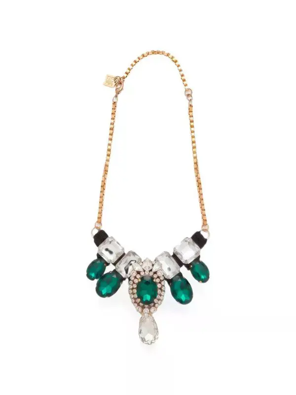 Stella Jean Crystal-embellished Bib Necklace - Gold