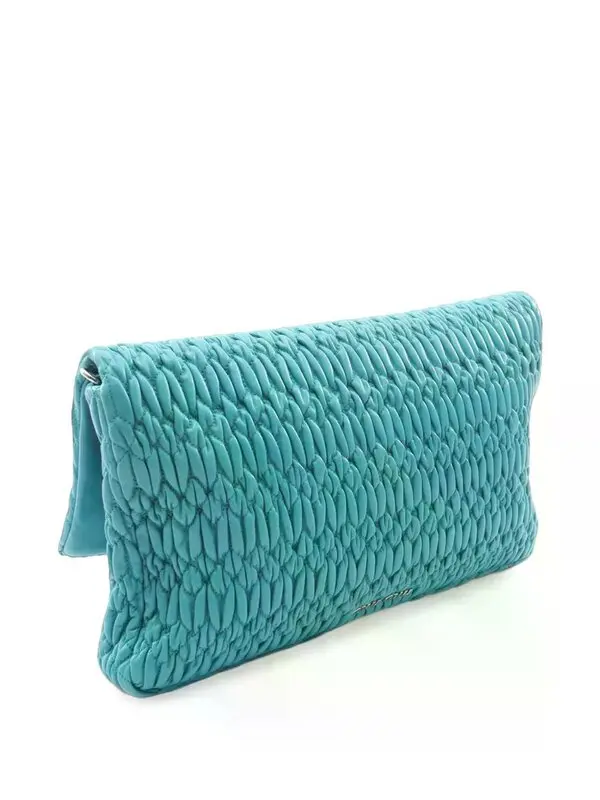 Miu Miu 2010-2026 Matelasse Nappa Crystal Chain Satchel - Blue