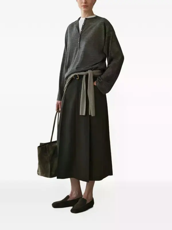 LESS A-line Pleated Skirt - Grey