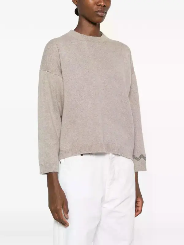 PANICALE Bead-embellished Drop Shoulder Sweater