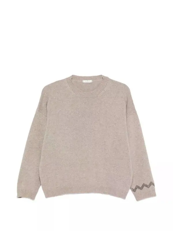 PANICALE Bead-embellished Drop Shoulder Sweater - Neutrals