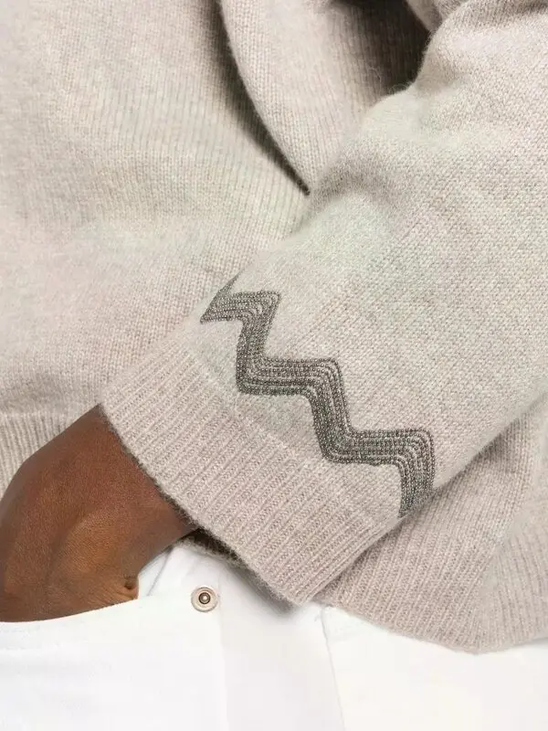 PANICALE Bead-embellished Drop Shoulder Sweater - Neutrals
