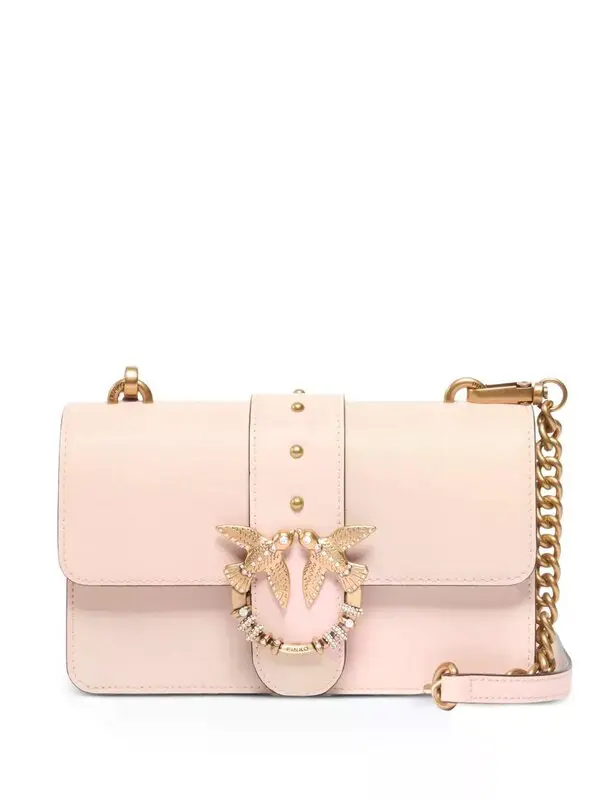 Pinko Love Birds Crystal-embellished Shoulder Bag - Pink