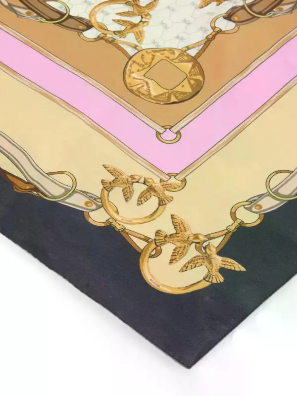 Pinko Love Birds Monogram-print Scarf - Neutrals