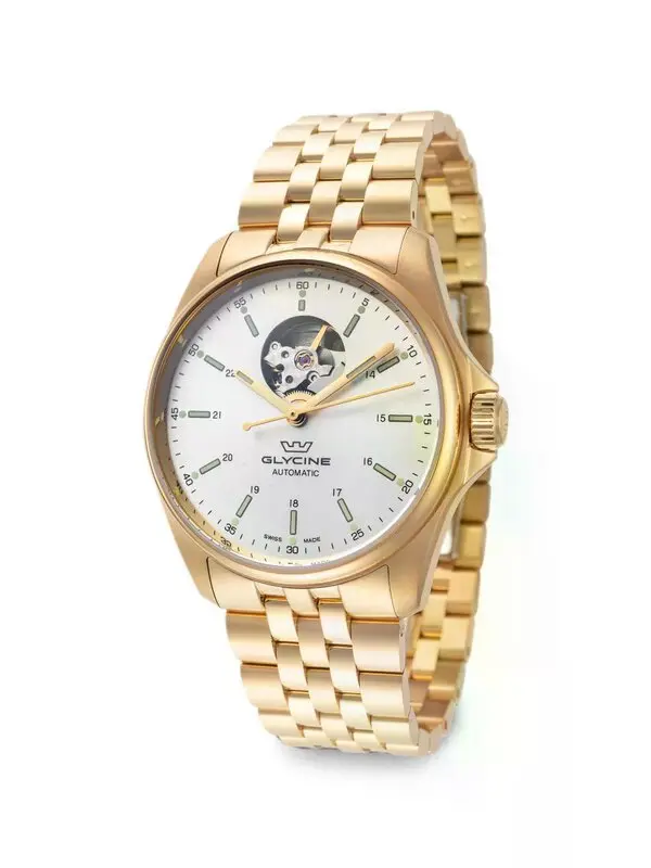 GLYCINE Combat Classic Open Heart 40mm Watch - Silver