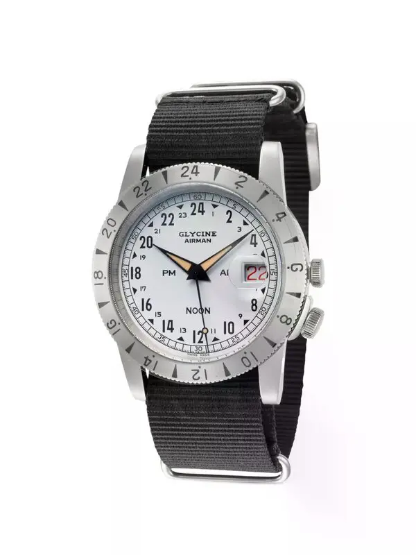 GLYCINE Airman Vintage Noon Purist 40mm Watch - White