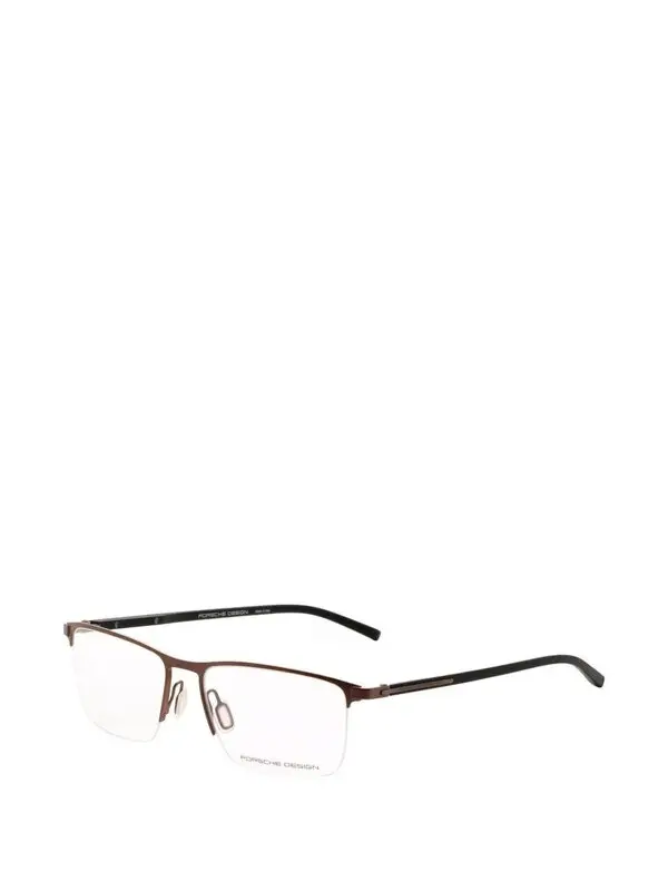 Porsche Design Semi-rimless Rectangle Eyeglasses - Brown