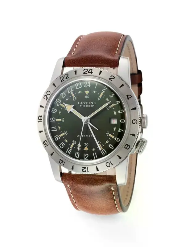 GLYCINE Airman The Chief Gmt 40mm Watch - Green