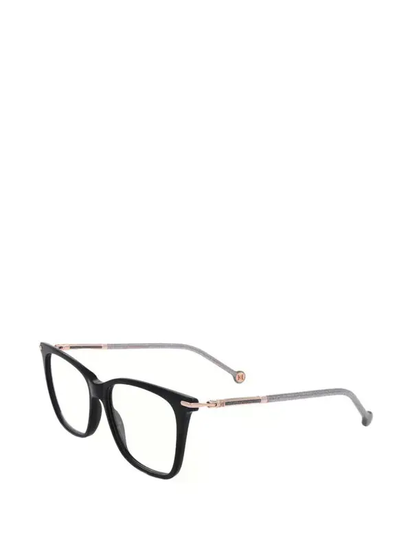 Carolina Herrera Glitter-detail Square-frame Glasses - Black